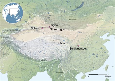 Kunlun Mountains Physical Map
