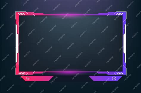 온라인 게이머를 위한 디지털 화면 인터페이스 및 테두리 디자인 흰색 분홍색 및 보라색 색상의 추상 게임 오버레이 장식 버튼과