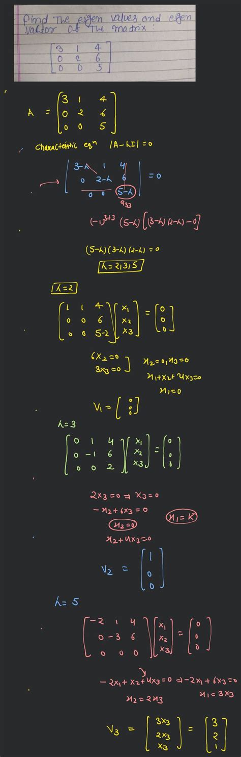 Find The Eigen Values Ond Eigen Valtor Of The Matrix Left Begin Arr