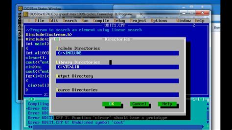 Changing Directory Path In Turbo C While Running Using Dosbox YouTube