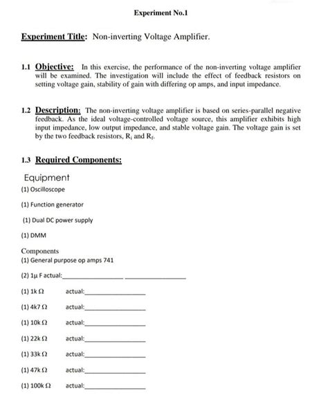 Solved Experiment No1 ﻿experiment Title Non Inverting