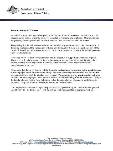 Employer Declaration Pdf Travel Visa Human Migration