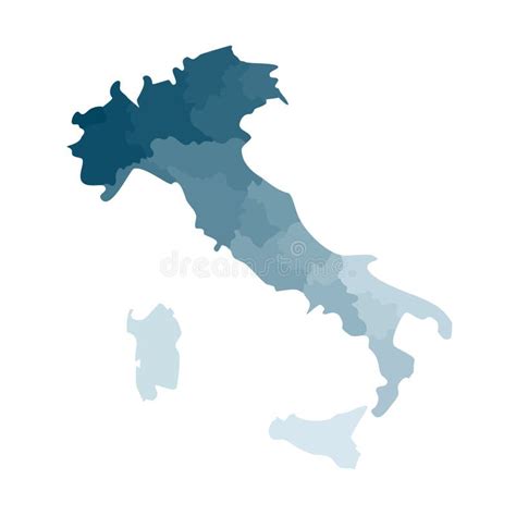 Vector Isolated Illustration Of Simplified Administrative Map Of Italy