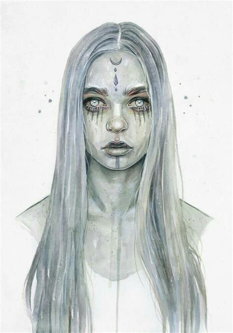 배경 화면 디지털 아트 여자들 뷰어를보고 간단한 배경 white eyes 긴 머리 초상화 오일 페인팅