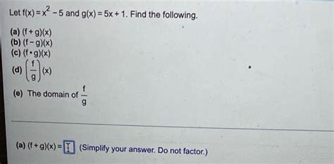 Solved Let f x x² and g x x Find the following Chegg com