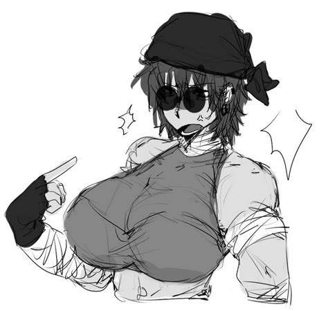Rule 34 Angry Face Bandaged Arm Bandaged Neck Belly Button Big Breasts Breasts Circular