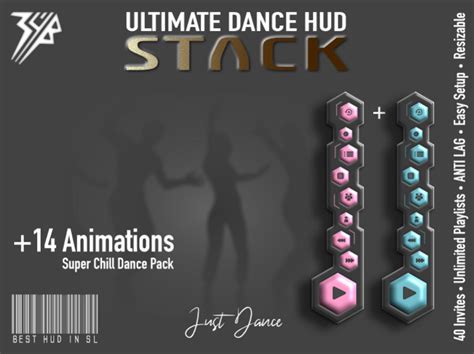 second life marketplace dance hud [stack] 40 invites 14 animations