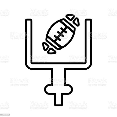 미국 축구 목표 개념 선 아이콘입니다 선형 미국 축구 목표 개념 개요 기호 디자인입니다 이 간단한 요소 그림 사용할 수 있습니다 웹 및 모바일 Ui Ux가