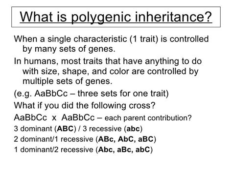 What Is Polygenic Inheritance Slideshare