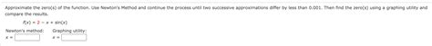Solved Approximate The Zero S Of The Function Use Newton S Chegg Com