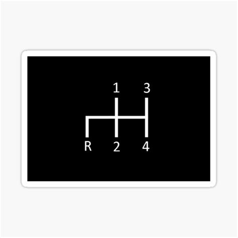 Vintage 4 Speed H Pattern Shift Pattern Black Sticker For Sale By