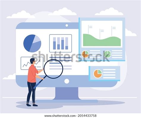 Man Data Management Magnifying Glass Stock Vector Royalty Free 2054433758 Shutterstock