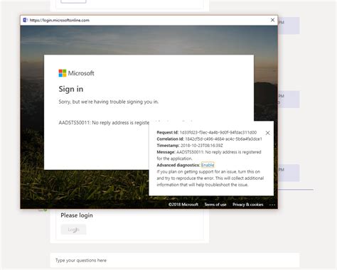 [nodejs][24 bot authentication msgraph] no reply address is registered for the application