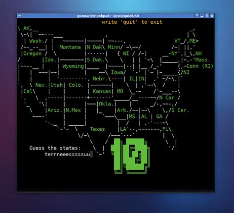 I Made A Python Ncurses Quiz For Learning The Us States By Heart R