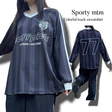 세일당일출고 루즈핏두줄라인 어썸 유니폼 어센틱 브이넥 배색 트랙 두줄 라인 긴팔 스트라이프 맨투맨 져지 유니폼 Y2k 블록코어 에이블리