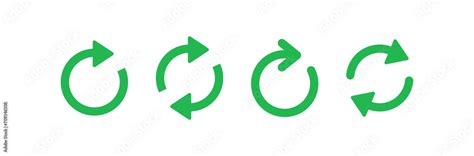 Refresh Icon Set Arrow Rotation Circle Sync Repeat And Reload Arrow