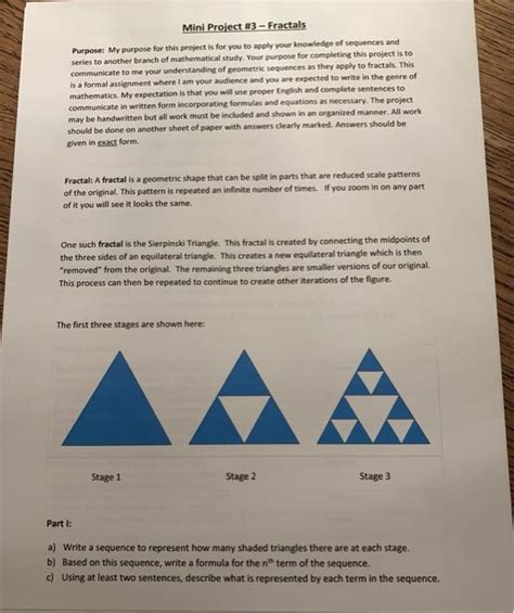 Solved Mini Project 3 Fractals Purpose My Purpose For