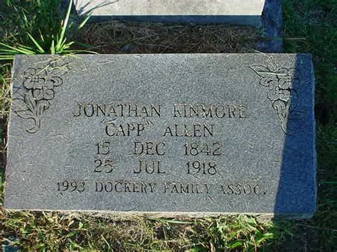 Jonathan Kinsmore “capp” Allen 1842 1918 Find A Grave Memorial