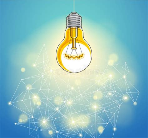 Light Bulb And Connection Lines Low Poly Design Innovative Idea Concept Modern Or Future