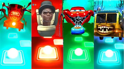Choo Choo Charles Vs Skibidi Multiverse Vs Lightning Mcqueen Vs Bus