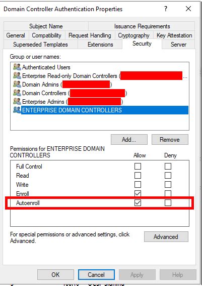 Domain Controllers No Longer Automatically Renew Certificates After