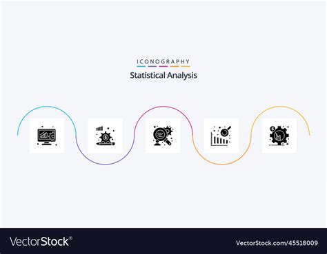 Statistical Analysis Glyph 5 Icon Pack Including Vector Image