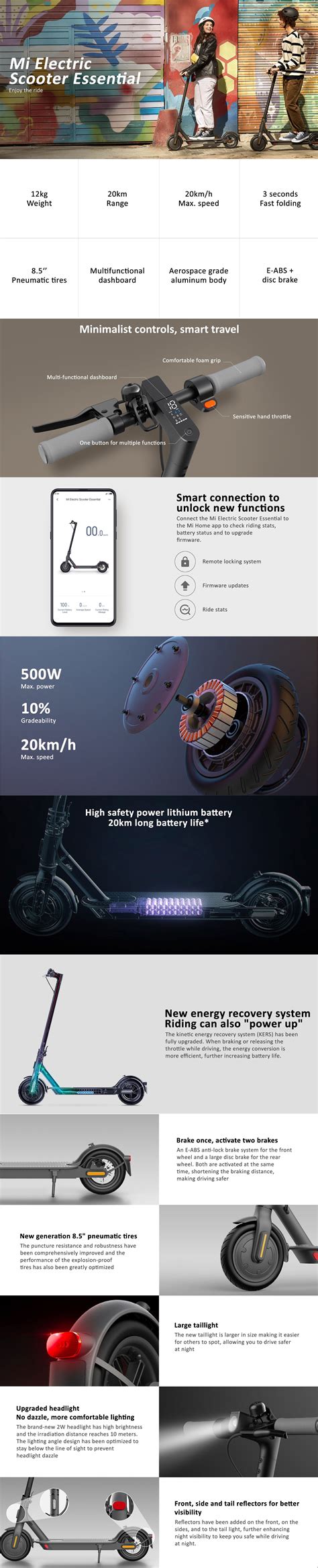 Xiaomi Mi Electric Scooter 3 light gray Buy in Dubai UAE, price