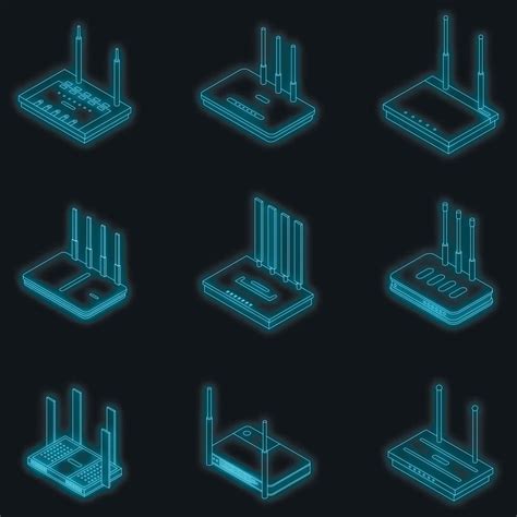 Router Icons Set Vector Neon 12332138 Vector Art At Vecteezy