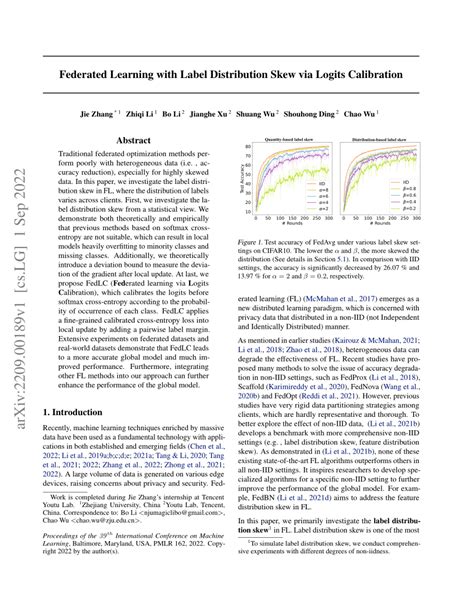 Pdf Federated Learning With Label Distribution Skew Via Logits