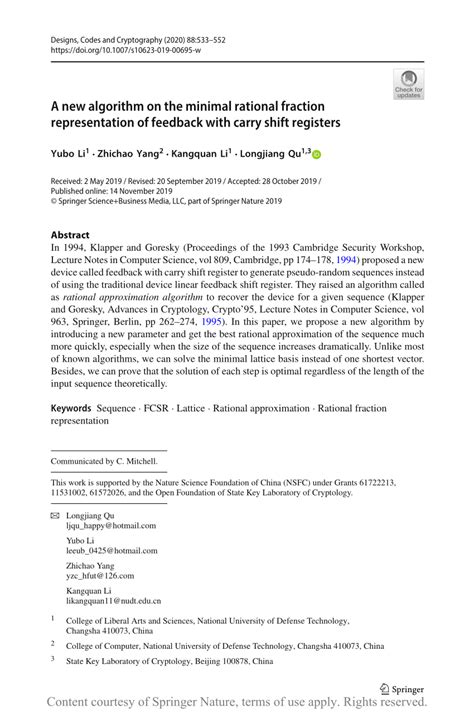 A New Algorithm On The Minimal Rational Fraction Representation Of