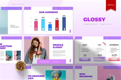 Glossy Powerpoint Template Presentation Templates ~ Creative Market