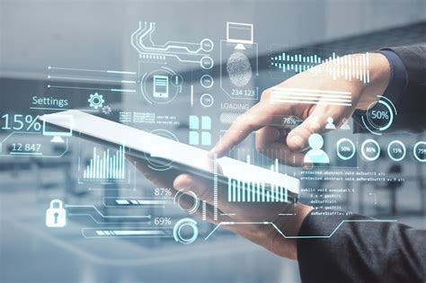 Premium Photo Close Up Of Businessman Hand Pointing At Tablet With Creative Glowing Business Chart