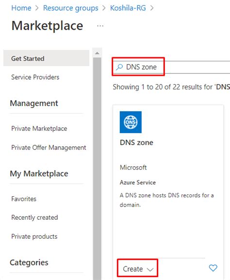 creating public dns zone in azure