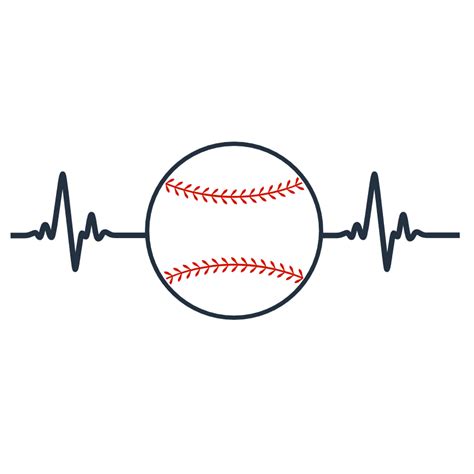 Baseball Ball Heartbeat Wave Sport Love Free Svg File Svg Heart