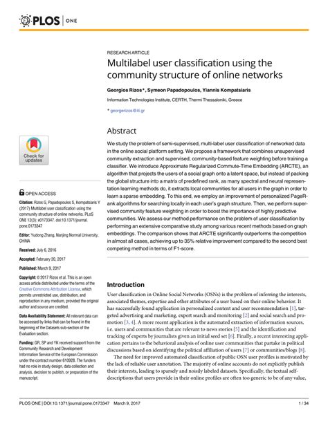 pdf multilabel user classification using the community structure of