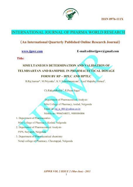 Simultaneous Determination And Validation Of