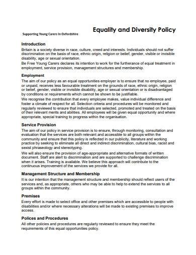 Free 10 Charity Equality And Diversity Policy Samples And Templates In