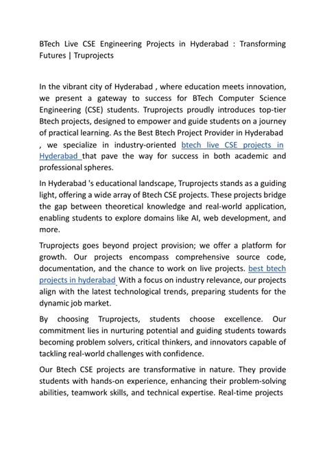 PPT BTech Live CSE Engineering Projects In Kakinada 1 1 PowerPoint