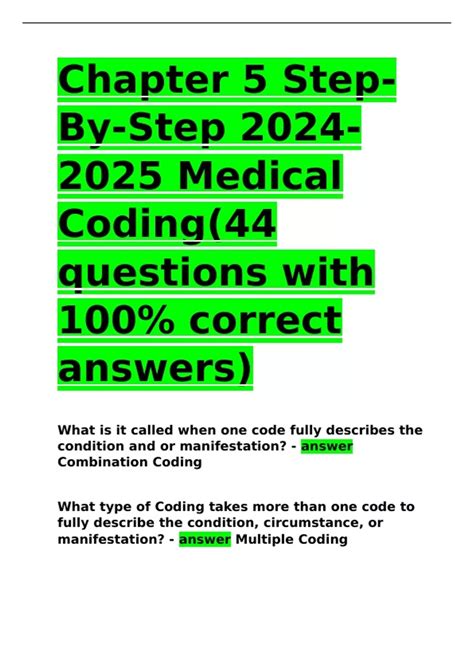chapter 5 step by step medical coding 44 questions with 100 correct