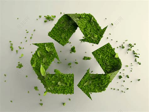创意合成的绿色回收标志环境保护可再生能源环保ai绘画 觅知网