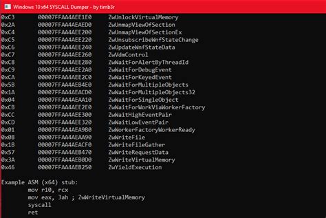 Understanding Windows SysCalls SysCall Dumper