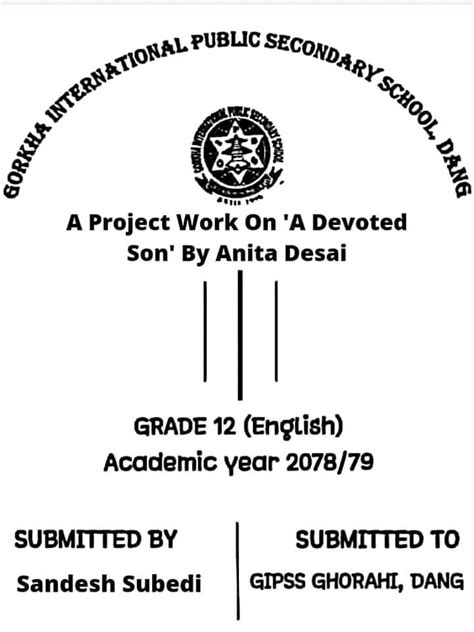 Class 12 Comulsory English Project Work On A Devoted Son By Anita