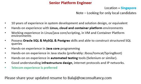 Balaji Selvaraj On Linkedin Hiring Java Senior Telecom