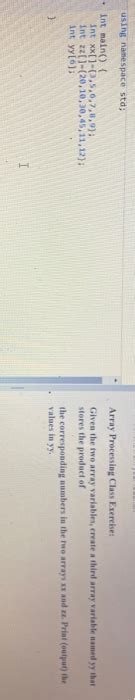 Solved Array Processing Class Exercise Using Namespace Std