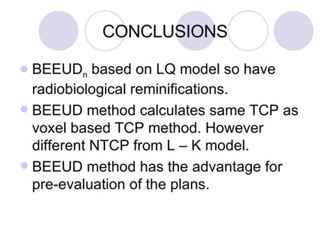 Biologically Effective Equivalent Uniform Dose To Compute Tumor Control