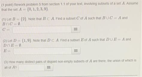 Solved That The Set A 01239 1 Let B 2 Note That