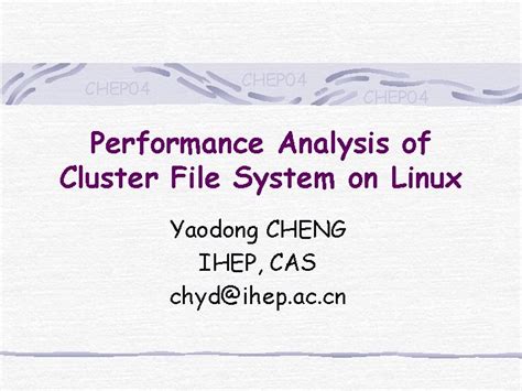 chep 04 performance analysis of cluster file system