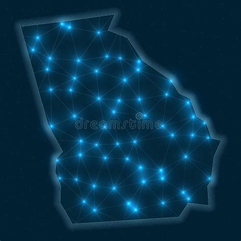 Georgia Network Map Stock Vector Illustration Of Business 234152045