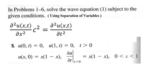 Solved In Problems Solve The Wave Equation Subject Chegg Com