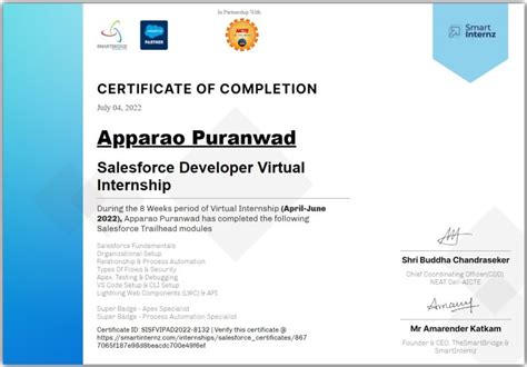 Apparao Puranwad On Linkedin Salesforcedeveloper Smartinternz Salesforce Skilledonsalesforce